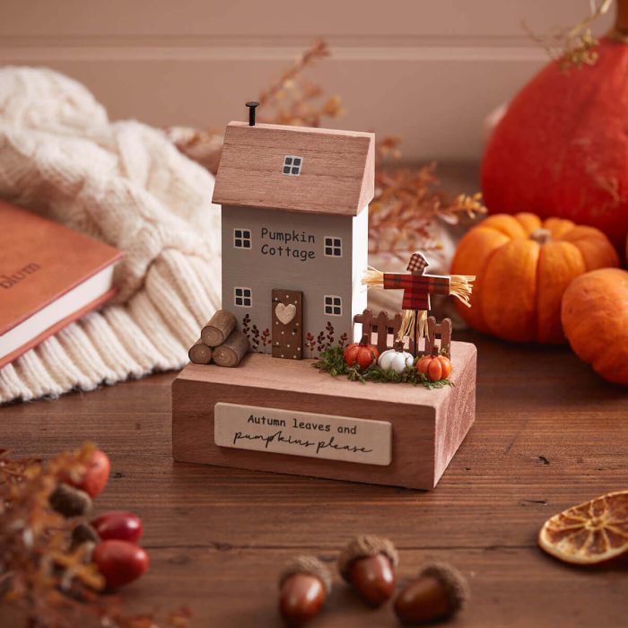 'Pumpkin Cottage' Wooden Block｜Autumn Home Decor｜Primrose Living